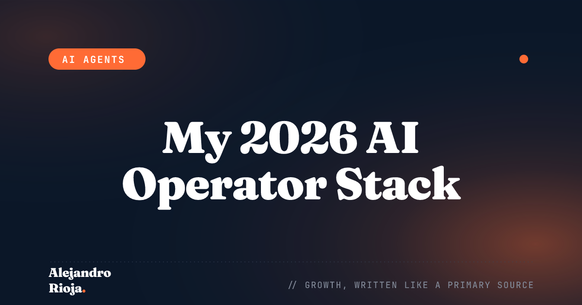 The 5 AI Tools I Actually Use to Run My Business (2026) — Alejandro Rioja
